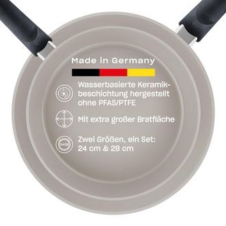 FISSLER Ceratal Comfort Pfannen-Set / 2-teilig, Aluminium-Pfanne, Keramik-beschichtet (24+28 cm) Ceramic Bratpfanne antihaftend - Induktion [Exklusive bei Ama