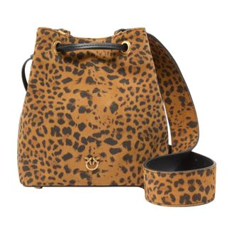 Pinko Mini Wildleder Leopardenmuster Eimer Tasche - - Bags - Damen - Braun - ONE SIZE