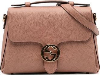 Gucci petit sac à main en cuir de veau Dollar à logo Interlocking G (2000-2015) - Rose
