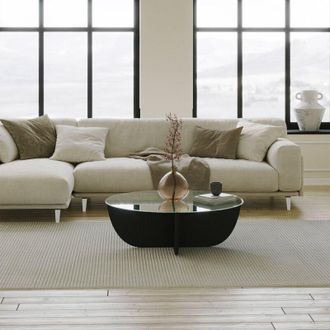 Asir Group LLC Asir Group Llc - Table basse en verre et agglom&eacute;r&eacute; Lily