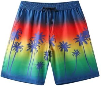 Generic HUIWDP Short de plage pour homme Style vacances Sport Cinq points Coupe ample Surf S&eacute;chage rapide avec doublure int&eacute;rieure, A7, XXL