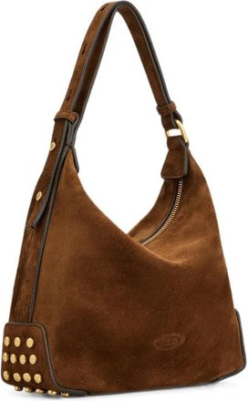 Tod's Calfskin Suede Shoulder Bag - Brown