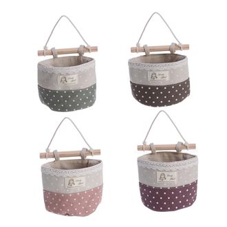 Soimiss 4 St&uuml;ck H&auml;ngeorganizer Wandbehang Tasche mit Spitzenbesatz 4 Gro&szlig;e Taschen Hohe Qualit&auml;t Aufbewahrung f&uuml;r Schlafzimmer Wohnzimmer Platzsparend Leinen