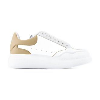 Alexander McQueen Womens Colorblock Leather Oversized Sneaker White Calfskin