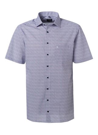 Olymp Herren Kurzarmhemd violett Baumwolle