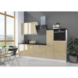 Furnix K&uuml;chenm&ouml;bel-Set Vivonne 270 cm K&uuml;chenzeile mit H&auml;ngeschr&auml;nke Cappuccino - Furnix