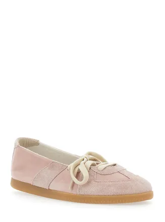 Maison Margiela Womens Low Top Sneakers Pink Leather-Suede Sheep Trainers