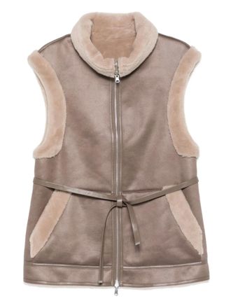 Urban Code gilet zippé à bords en fourrure - Gris