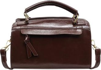 Generic Sac &agrave; bandouli&egrave;re r&eacute;tro en polyur&eacute;thane pour femme - Couleur unie - Avec poign&eacute;e sup&eacute;rieure - Pour un usage quotidien, caf&eacute;, 320.00x280.00x250.00mm