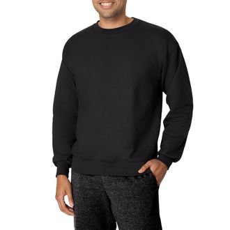 Hanes Herren-Sweatshirt, schweres Fleece, Rundhalsausschnitt, Pullover f&uuml;r Herren, Schwarz, Small