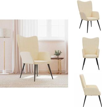 vidaXL Relaxsessel Creme Stoff - Sessel - Relaxsessel - Armchair - Creme Sofa - Wohnzimmersofa