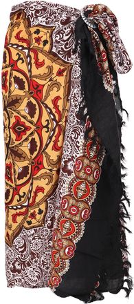 Guru Shop Sarong, Wandbehang, Wickelrock, Sarongkleid - Mandala/braun, Herren/Damen, Synthetisch, 160x115 cm