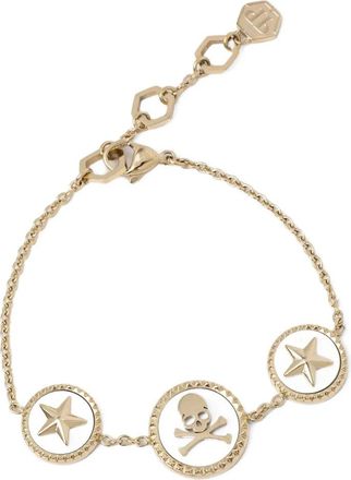 Philipp Plein Armband mit Totenkopf - Gold