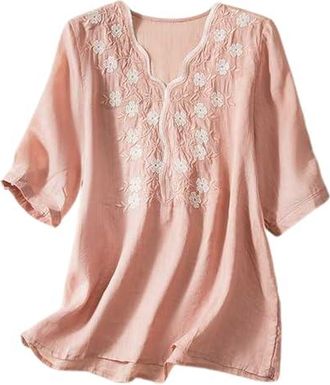 Generic T-shirt Polyester Femme Col V T-shirt avec Design Litt&eacute;raire Tissu en Coton Fin Pour Style Frais Personnaliser T-shirts pour Femmes T-shirts Dr&ocirc;les, R