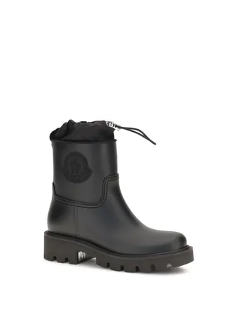 Moncler Womens Kickstream Rain Boots Black Upper: Pvc; Sole: Rubber