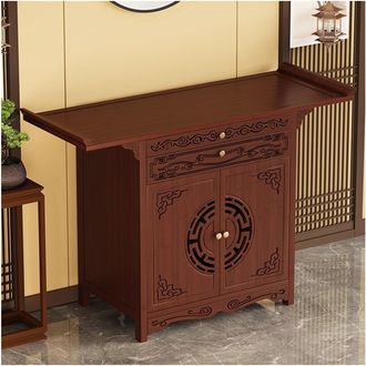 Generic Buddhistischer Schrein, Altartisch mit Stauraum (50 cm, 66 cm, 80 cm, 100 cm, 120 cm), Meditations- und Gebetstisch aus Holz f&uuml;r Zuhause, buddhistisch