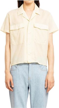 Second/Layer Second/Layer, Femme, Blouses et Chemises, Jaune, Taille: 44 FR SS Open Collar Shirt