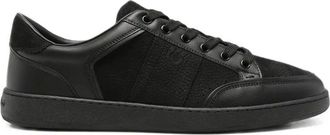 Ferragamo Homme, Chaussures, Noir, Taille: 42 1/2 EU Baskets en cuir &agrave; lacets avec empi&egrave;cements