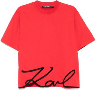 Karl Lagerfeld t-shirt à motif Karl Signature - Rouge