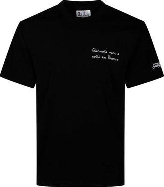 MC2 Saint Barth Homme, Tops, Noir, Taille: S Arnott Embroidered T-shirt