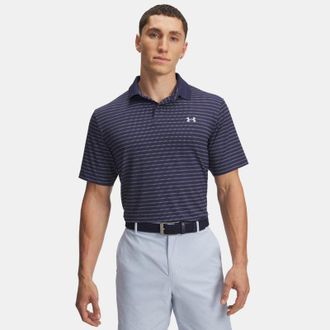 Under Armour Drive Chill Print Poloshirt f&uuml;r Herren Midnight Blaue Marine / Washed Blaue Marine / Blau Calm L