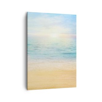 Arttor Bilder auf Leinwand Meer Sicht Strand Leinwandbild mit Rahmen 50x70cm Wandbilder Dekoration Wohnzimmer Schlafzimmer K&uuml;che Deko Gro&szlig; Wanddeko Bild Wand