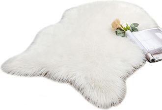 Miulee Faux Fell Teppich Flauschig Weiche Warm Modern Bodenmatte Sofa Matte Kunstfell Dekofell Unregelmäßig Bettvorleger Wolle Longhair Optik Gemütliches 60x