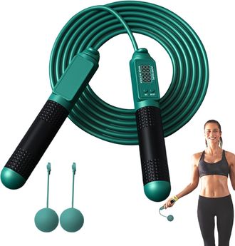 Generico Springseil, Springseil mit Z&auml;hler f&uuml;r Training, ohne Kabel, f&uuml;r M&auml;nner und Frauen, Erwachsene und Kinder, Verwendung im Haus, Sport und Training