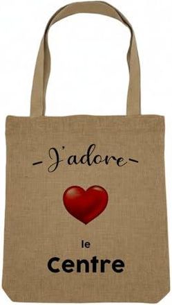 Fabulous Sac Shopping Tote Bag Aspect Lin - Jadore Le Centre Region de France Orleans - Sac de Courses Toile Epaisse 360g Beige Naturel Cabas Port&eacute; Epaule Soli