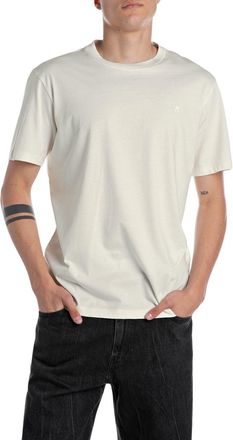 Replay Herren T-Shirt Kurzarm aus Baumwolle, Cloud 985 (Beige), L