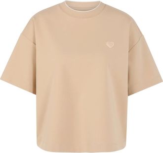 Marc Cain Femme, Tops, Brun, Taille: 42 FR Shirt mit Herz und Ringeldetail