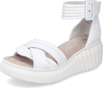Rieker Sandales compens&eacute;es pour femme 64159, Blanc 80, 39 EU