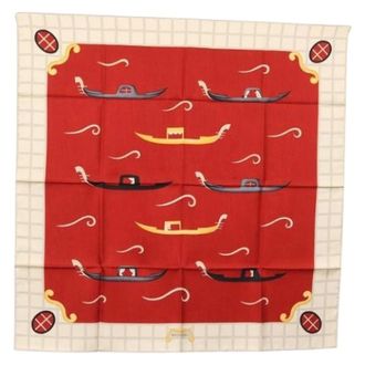 Bulgari Foulard en soie Pre-owned - Femme - Pre-owned - Rouge - Taille: ONE Size