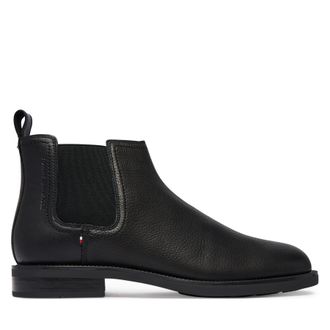Tommy Hilfiger Klassische Stiefeletten Tommy Hilfiger Lth Mix Dress Hilfiger Chelsea FM0FM06090 Schwarz