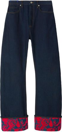 Burberry jean droit à poignets imprimés - Bleu