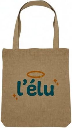 Fabulous Sac Shopping Tote Bag Aspect Lin - L&eacute;lu Roi Ange Dieu - Sac de Courses Toile Epaisse 360g Beige Naturel Cabas Port&eacute; Epaule Solide Imprim&eacute; en France