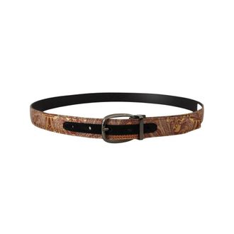 Dolce & Gabbana Gepr&auml;gter Leder Metall Schnalle G&uuml;rtel - - Accessories - Herren - Mehrfarbig - ONE SIZE