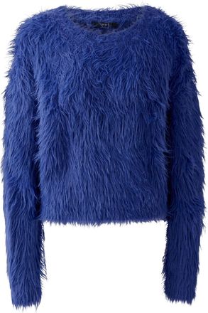 Oui Damen Pullover schmal geschnitten Uni