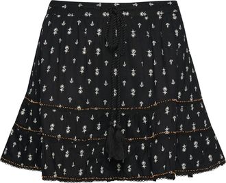 Superdry Womens Vintage Embellished Mini Skirt Rock, Black Geo, S