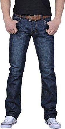 Generic Jean extensible pour homme - Coupe droite - Braguette zipp&eacute;e - Taille &eacute;lastique - Coupe droite droite - Coupe droite classique - Coupe droite - Coupe 