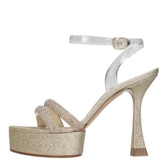 Casadei Femme, Chaussures, Jaune, Taille: 38 EU Sandales en tissu et cuir