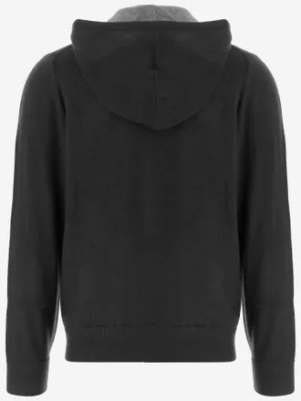 Vince Mens Hooded Sweatshirt Black Cashmere Sweatshirts Sweater