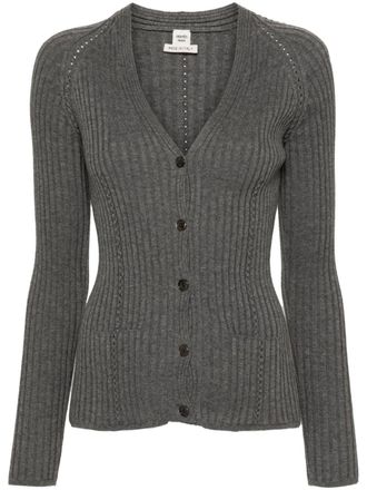 Hermès cardigan en maille côtelée (années 2010) - Gris