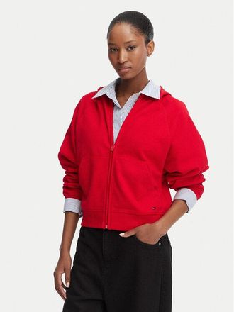 Tommy Jeans Sweatshirt Flag DW0DW22834 Rot Boxy Fit
