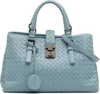 Bottega Veneta Hobo Bags - Small Nappa Intrecciato Roma Satchel - Gr. unisize - in Blau - f&uuml;r Damen