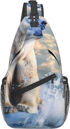 Generic Sac &agrave; dos &agrave; bandouli&egrave;re motif ours polaire aquatique pour homme