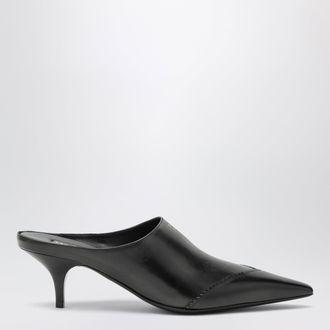 Miu Miu Schwarze Mules aus Leder mit Absatz