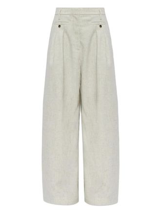 Munthe Gekn&ouml;pfte Hose mit Falten - Nude