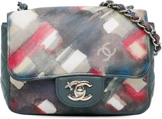 Chanel Hobo Bags - Mini Square Classic Airlines Printed Lambskin Sing - Gr. unisize - in Blau - f&uuml;r Damen