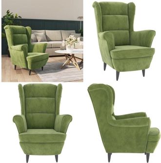 vidaXL Fauteuil vert clair velours - Fauteuil Vert - Fauteuil Velours - Chaise Confort - Meuble Salon - Mobilier Intérieur - Home & Living